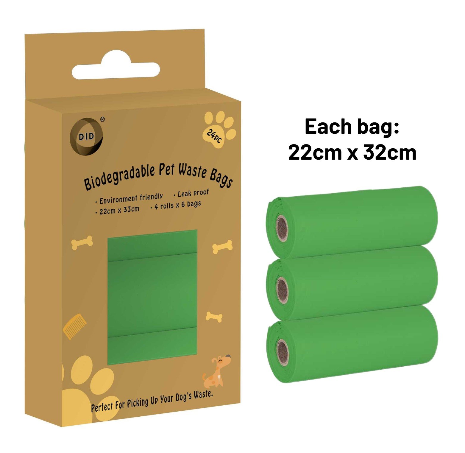 24 Biodegradable Pet Waste Bags